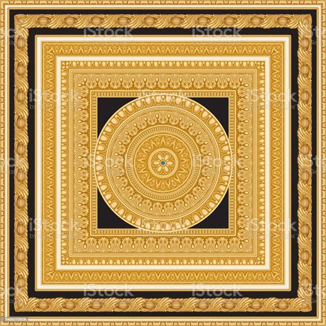 베이지색과 검은 색 배경에 반다나 인쇄 골드 케이블 그리스 잎 프리즈 도토리 테두리 두루마리 팔레트의 6 패턴 브러시 고대