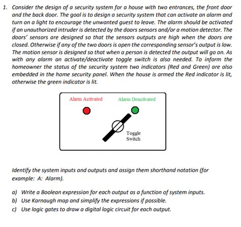 Solved 1 Consider The Design Of A Security System For A