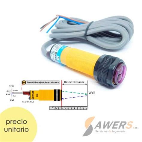 Sensor De Distancia Infrarrojo E18 B03n1 Npn 3 80cm