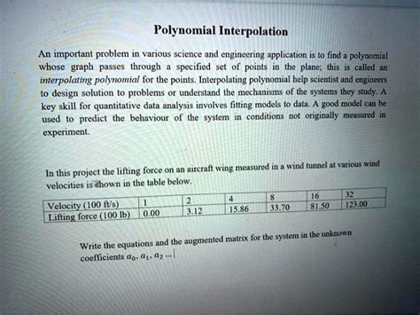 Solved Polynomial Interpolation An Important Problem In Various Science And Engineering