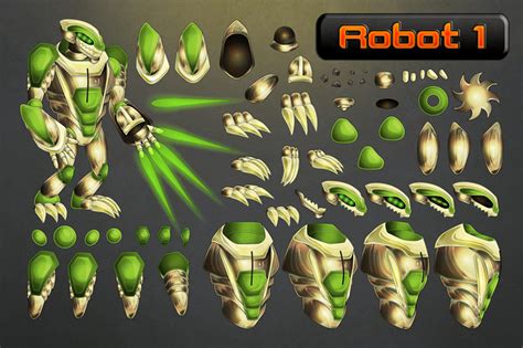 Boss Robot 2d Sprites By Free Game Assets Gui Sprite Tilesets