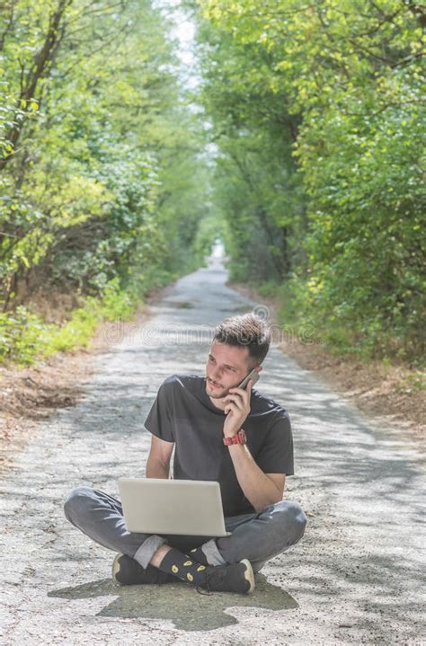Man Typing On The Phone Stock Photo Image Of Internet 98602126