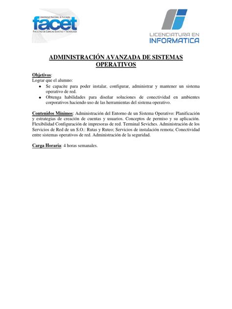 Administración Avanzada De Sistemas Operativos Pdf