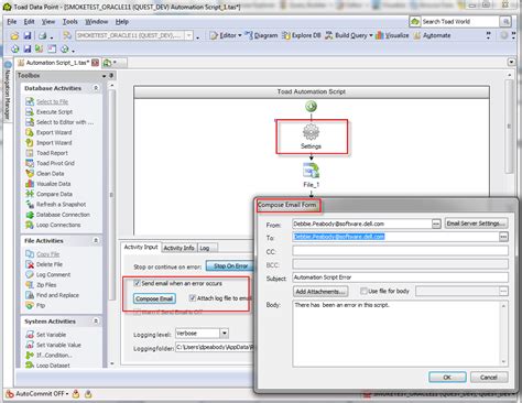 toad data point automation series blog 15 email activity