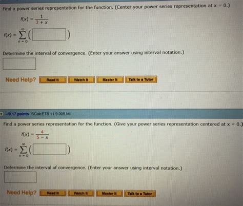 solved find a power series representation for the function