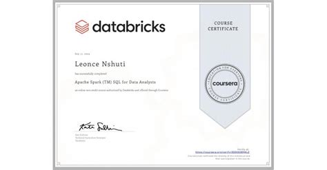 Leonce Nshuti On Linkedin Completion Certificate For Apache Spark Tm