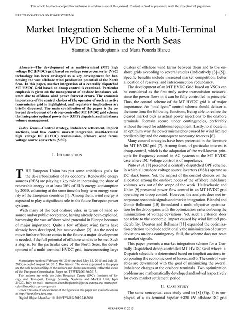 Pdf Market Integration Scheme Of A Multi Terminal Hvdc Grid In The North Seas