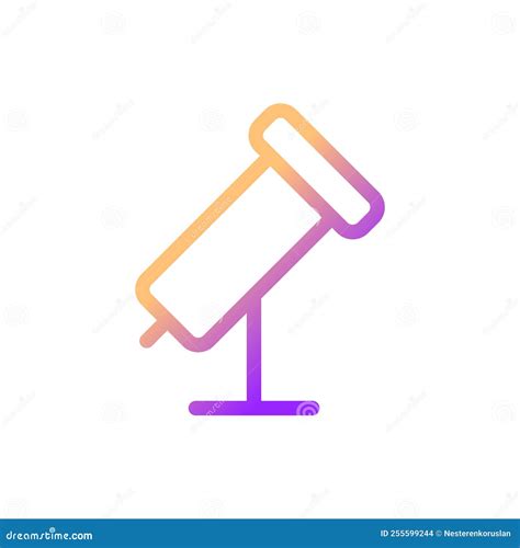 Telescope Pixel Perfect Gradient Linear Ui Icon Stock Vector