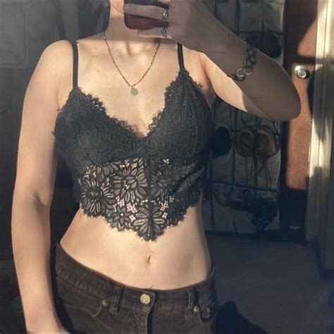 Beautiful Black Lace Bralette From Arie Only Worn Depop