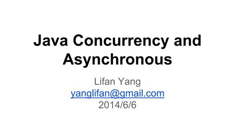 java concurrency and asynchronous pptx