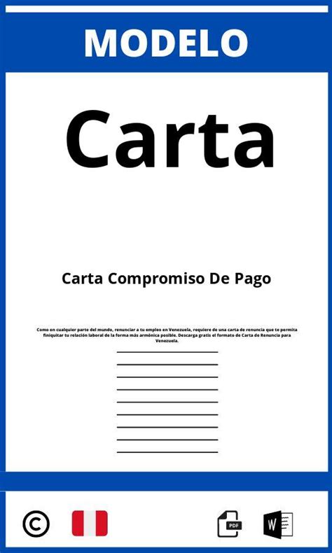 Modelo De Carta Compromiso De Pago 2026