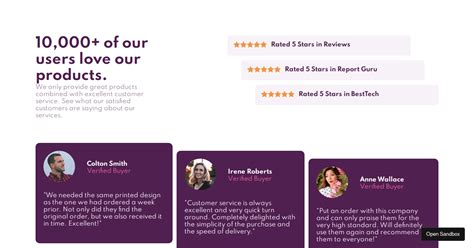 Social Proof Section Codesandbox