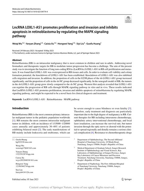 Lncrna Loxl1 As1 Promotes Proliferation And Invasion And Inhibits