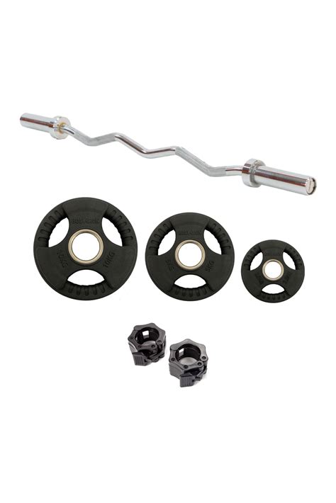 50kg Ez Curl Bar Set Weightlifting Package World Fitness