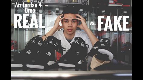 Air Jordan 4 Oreo Real Vs Fake Youtube