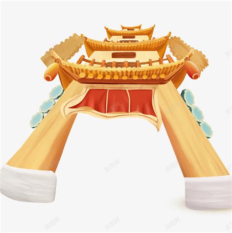 国潮中国风手绘插画屋檐房檐门楼牌坊png图片免费下载 素材rmmwmwssa 88ICON
