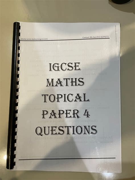 Igcse Maths Topical Paper 4 Hobbies And Toys Books And Magazines Textbooks On Carousell
