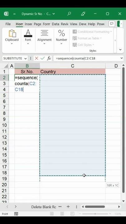 Dynamic Serial Number In Excel Youtube
