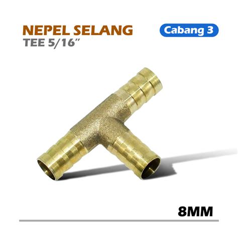 Konektor T 3 Cabang Copper Kuningan Brass Cabang Jalur Selang Dari 1 Jalur Input Menjadi 2