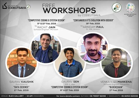 Codeutsava Nit Raipur So Here Is The List Of All Our Free Workshop