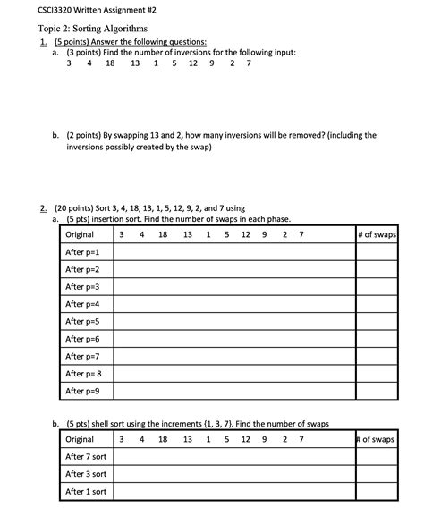 Solved Csci3320 ﻿written Assignment 2topic 2 Sorting