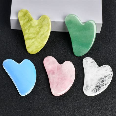Jade Guasha Tool Natural Facial Massage Guasha Board Face Anti Aging