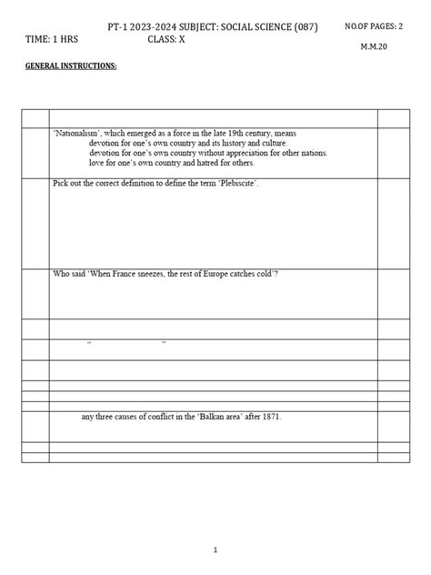 Class 10 Sst Qp And Ms Pdf