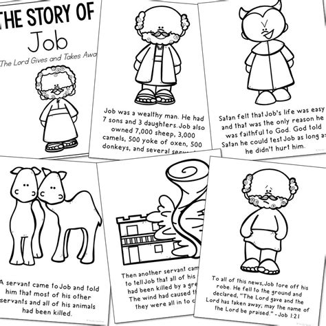 Job The Lord Gives And Takes Away Bible Story Activity Posters