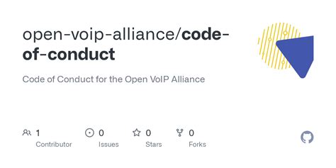 Github Open Voip Alliance Code Of Conduct Code Of Conduct For The