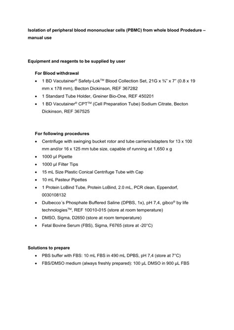 Isolation Of Peripheral Blood Mononuclear Cells Pbmc From 41 Off