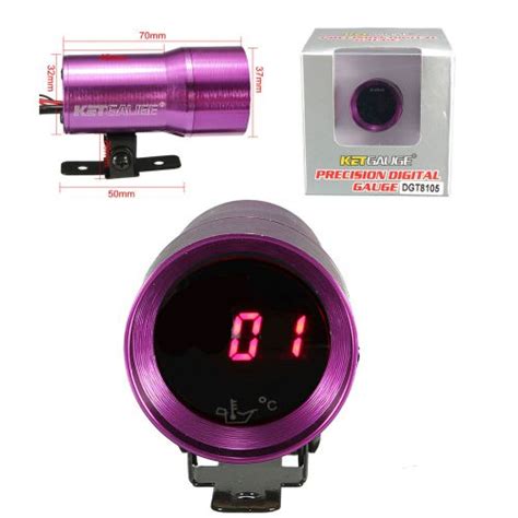 Buy 37mm Oil Temp Temperature Gauge Micro Digital Red Led Sensor 50~150° Universal In Hk Hong