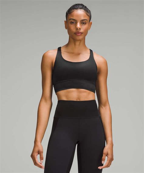 Lululemon Energy Longline Bra Medium Support B D Cups Foil Black