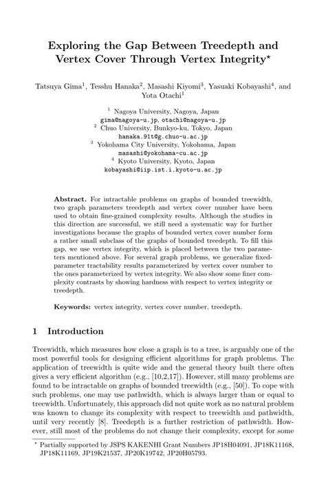 Pdf Exploring The Gap Between Treedepth And Vertex Cover Through
