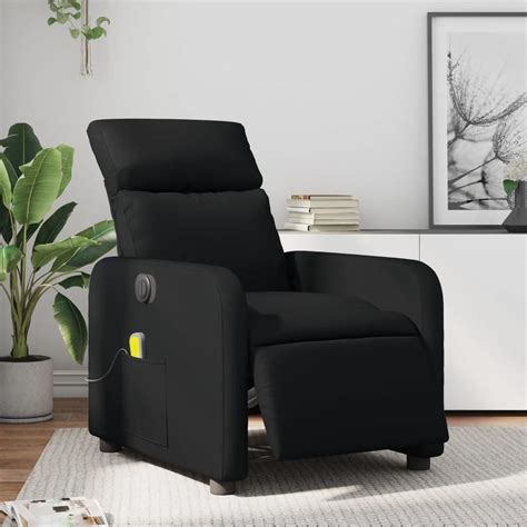 Electric Massage Recliner Chair Black Faux Leather Vidaxl Big W