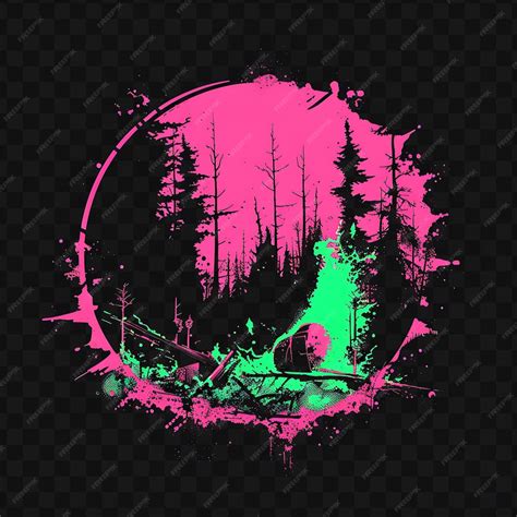 Brilliant Neon Woodland Warzone Inside A Silhouette Flame La Hero Tshirt Y2k Tattoo Design