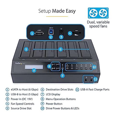 6 Bay Hard Drive Duplicator Eraser Standalone 1 5 Hdd Ssd Cloner Copier Usb 3 0