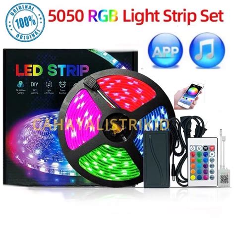 Jual Lampu Led Strip Rgb Remote 5050 5m Sensor Hp 5050 5meter Led