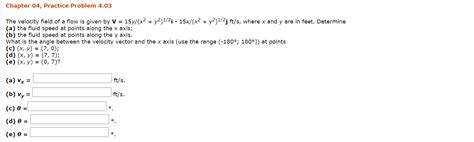 Solved Chapter Practice Problem The Velocity Field Chegg