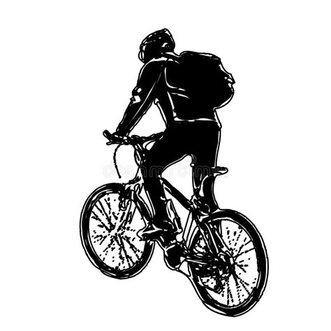 Sketch Of A Person Riding A Bicycle Sketch Of A Bicycle Sport Stock