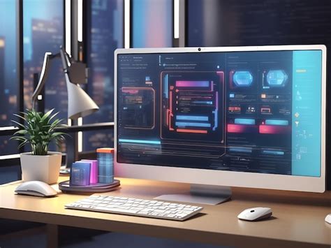Premium Photo 3d Programming Desktop Computer Screen Development Project Software Engineering