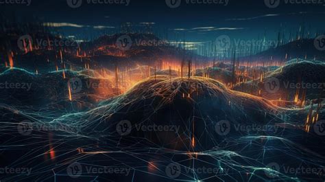 3d Rendering Abstract Digital Technology Background Network Connection