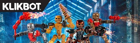 Amazon Com Zing Klikbot Complete Set Of 4 Poseable Action Figures With Weapons Translucent