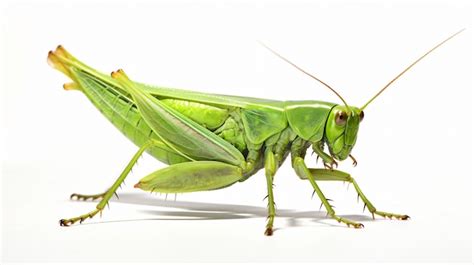 Katydid Insect Isolated On White Background Premium Ai Generated Image