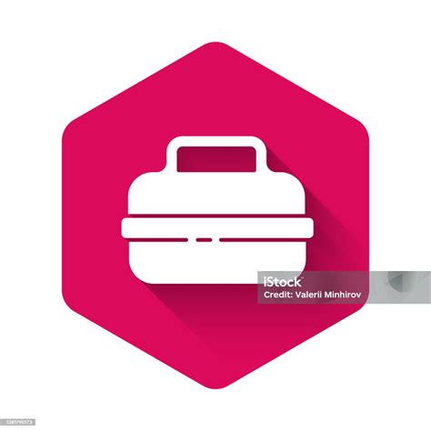 긴 그림자로 격리 된 흰색 요리 냄비 아이콘 끓이거나 음식 기호를 스튜 핑크 육각형 버튼 벡터 가정 생활에 대한 스톡 벡터 아트 및 기타 이미지 Istock