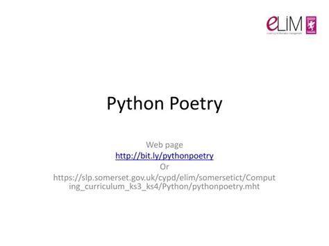 PPT Python Poetry PowerPoint Presentation Free Download ID