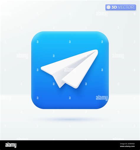 3d Telegram App Icon Symbols Telegrams Popular Instant Messengers Hi