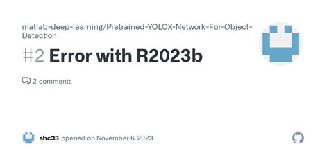 Error With R2023b · Issue 2 · Matlab Deep Learning Pretrained Yolox Network For Object
