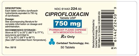 Ciprofloxacin Tablets Package Insert Prescribing Info