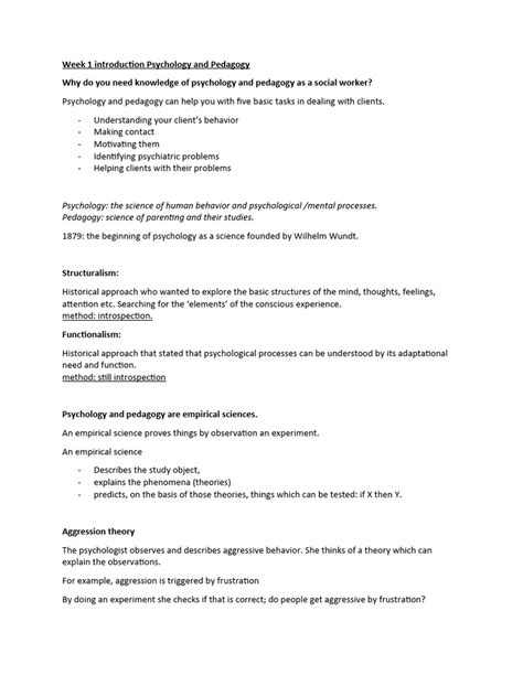 Week 1 Introduction Psychology And Pedagogy Pdf Psychology Cognition