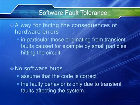 Ppt Soft Error Detection Through Software Fault Tolerance Techniques